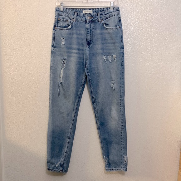 Zara | Jeans | Zara Woman Premium Denim Collection Distressed Light ...